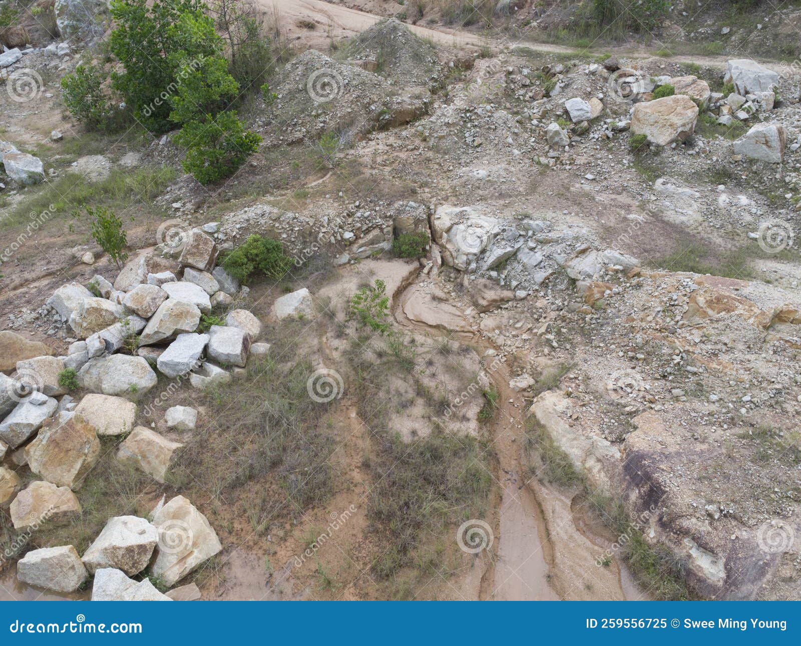 Environment Scene Around the Quarry Area. Stock Image - Image of ...