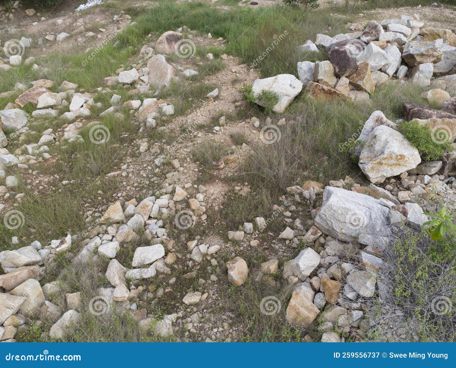 Environment Scene Around the Quarry Area. Stock Image - Image of ground ...