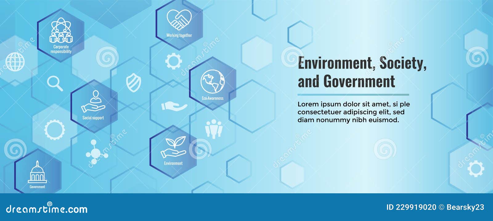 Environment and Social Government Icon Set and Web Header Banner for ...