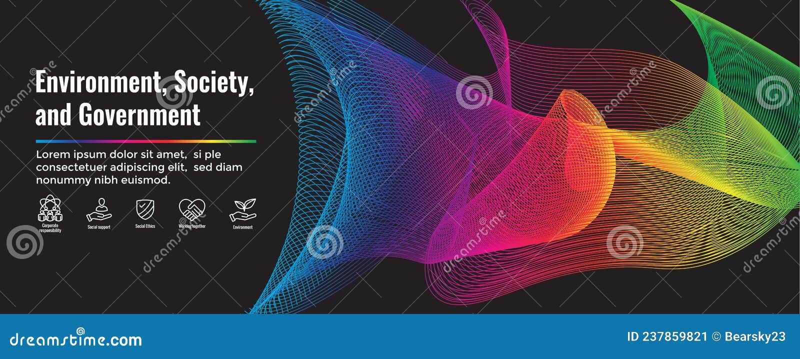 Environment and Social Government Icon Set and Web Header Banner for ...