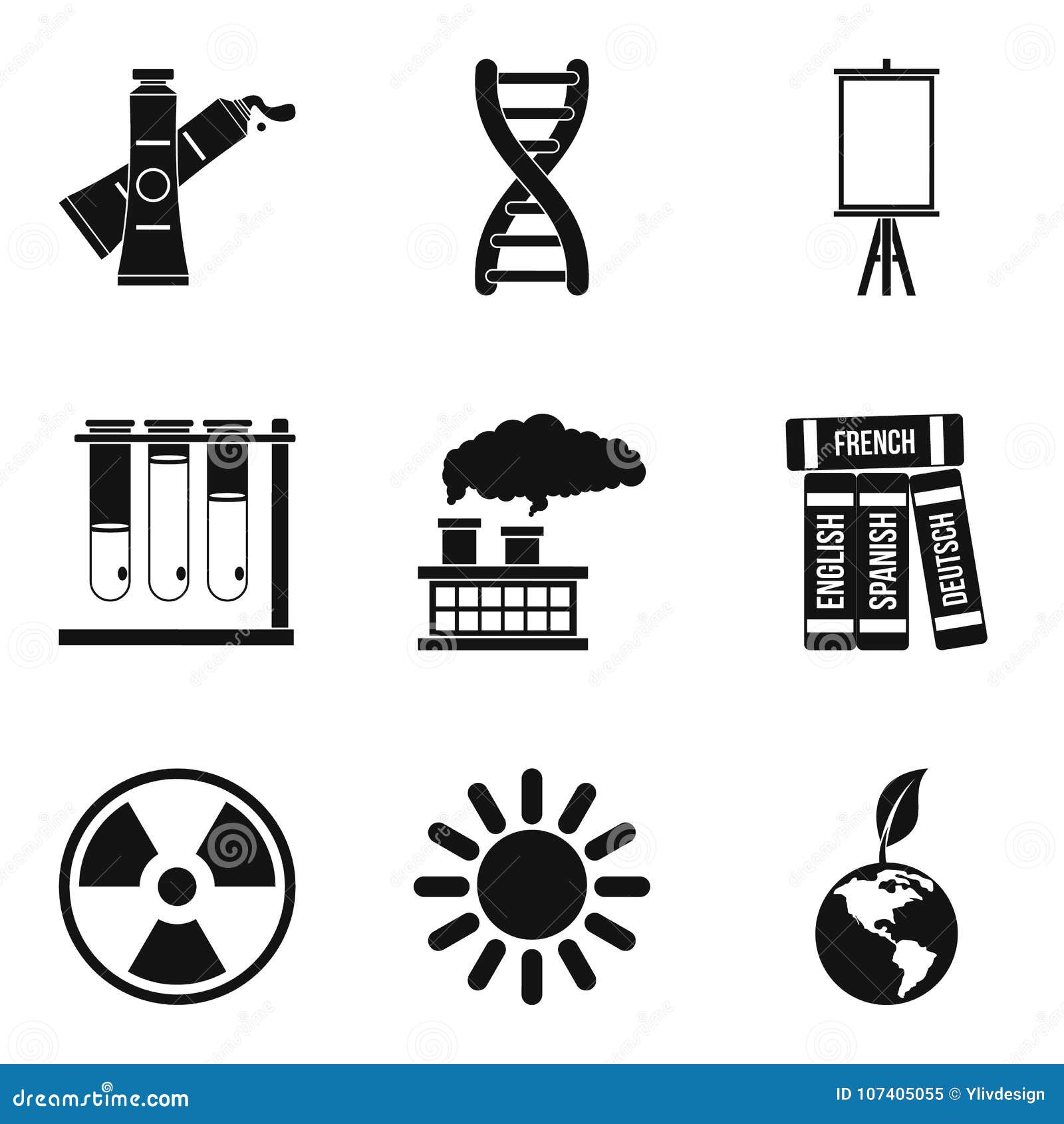 Environment Study Icons Set, Simple Style Stock Vector - Illustration ...