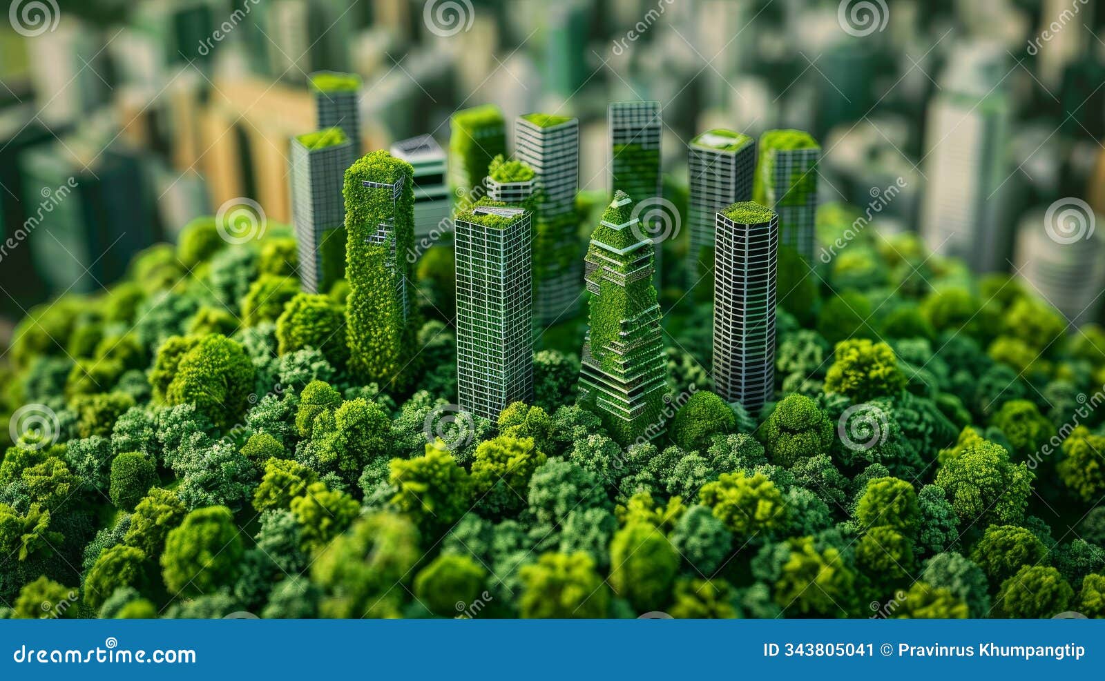 Environment Target of Green Business. Model Business Building Covered ...