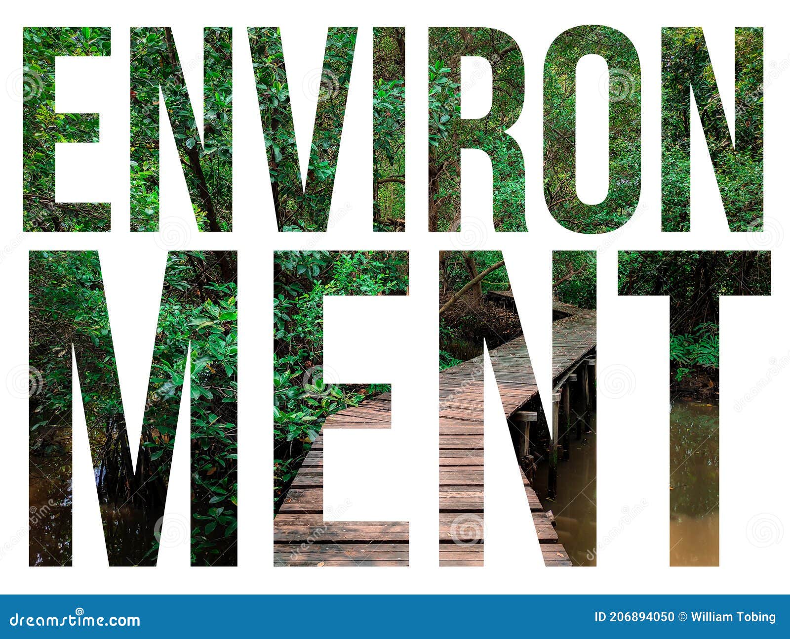 Environment Text with Landscape of Forest Isolated White Background ...