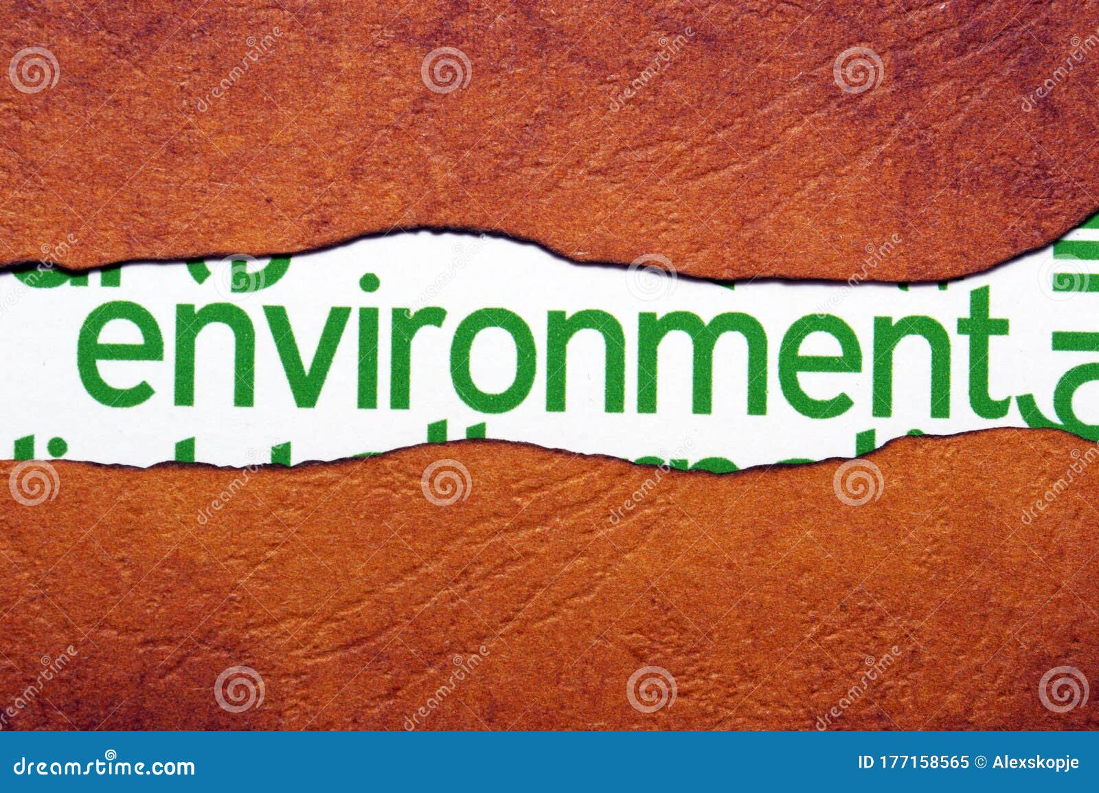 Environment Text on Torn Paper Stock Image - Image of environmental ...