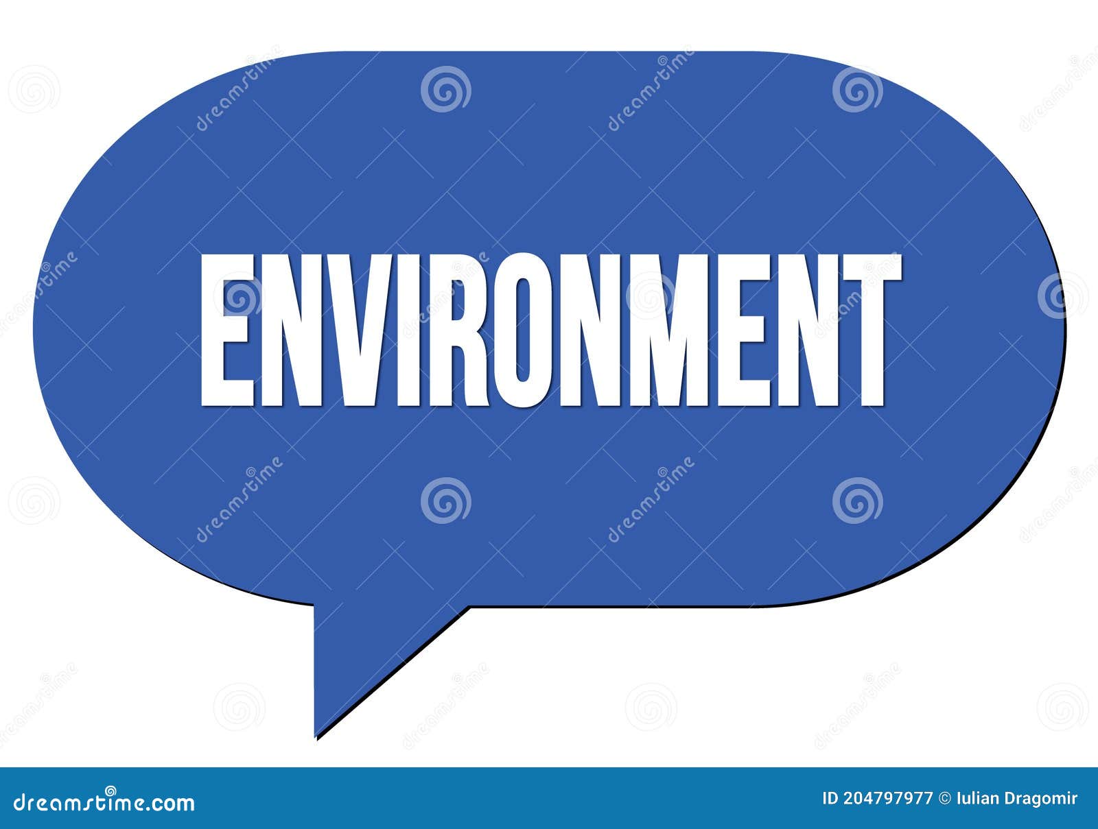 ENVIRONMENT Text Written in a Blue Speech Bubble Stock Illustration ...