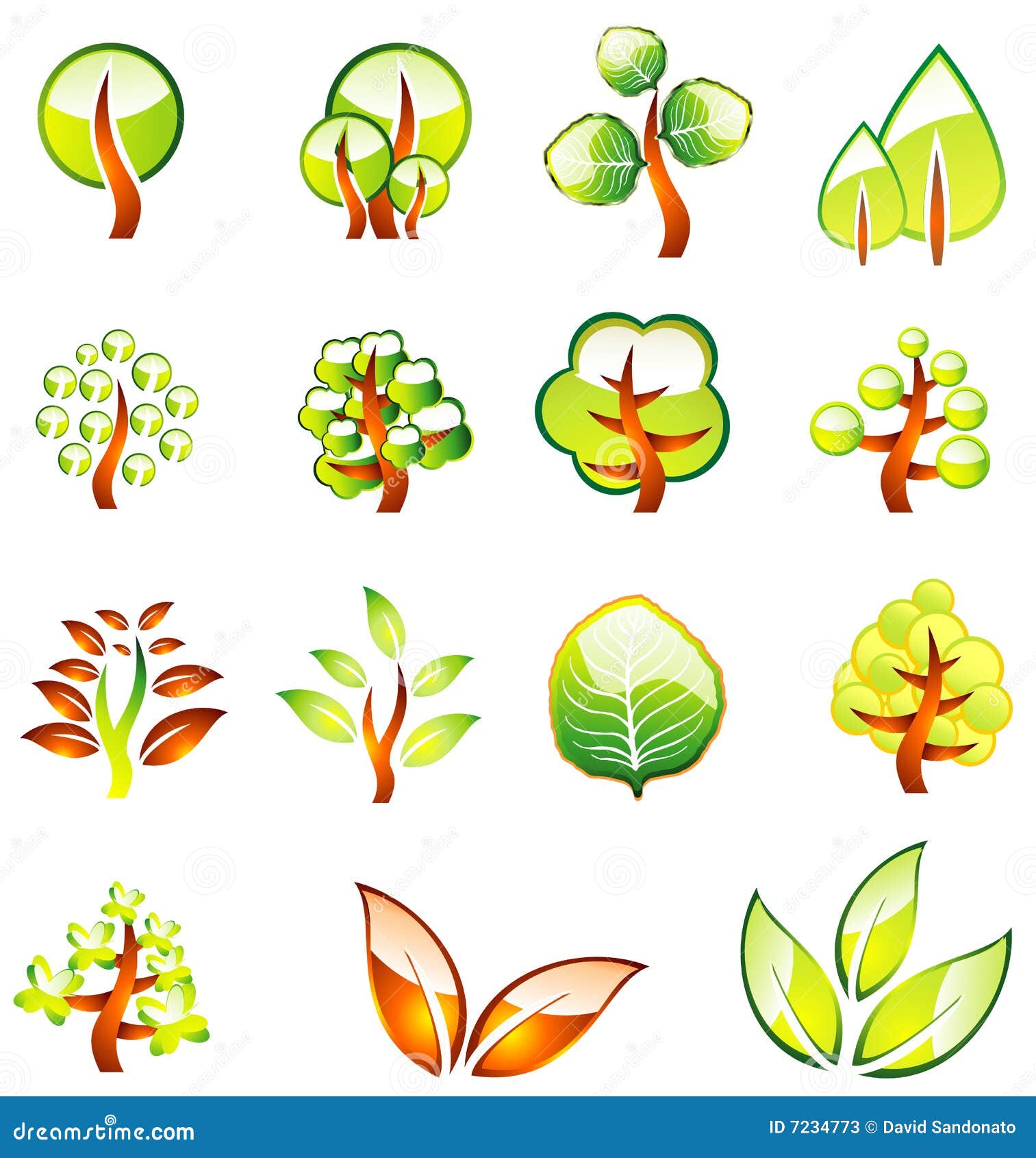 Environment Trees Glossy Icons Stock Vector - Illustration of ecology ...