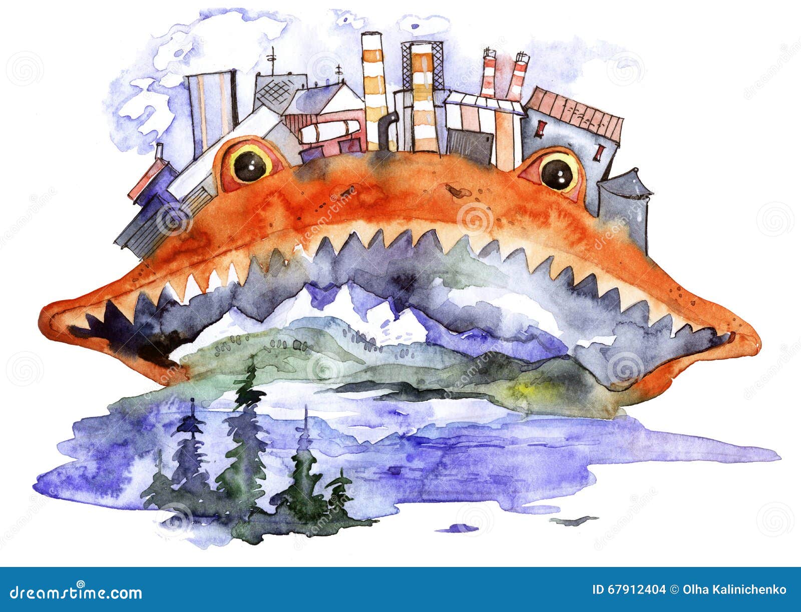 An Urban Monster Invades Nature Stock Photo | CartoonDealer.com #186791694