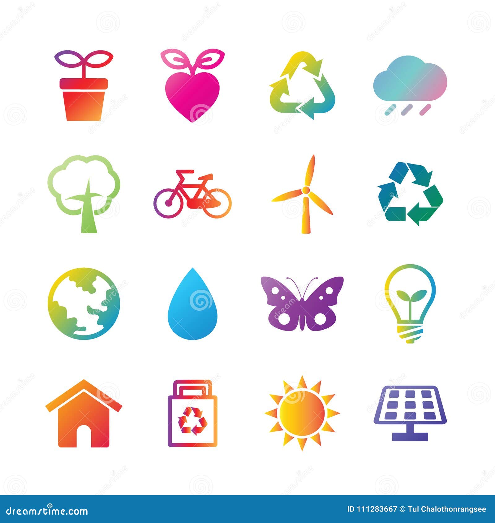 Environment Vector Gradient Icons Stock Vector - Illustration of nature ...