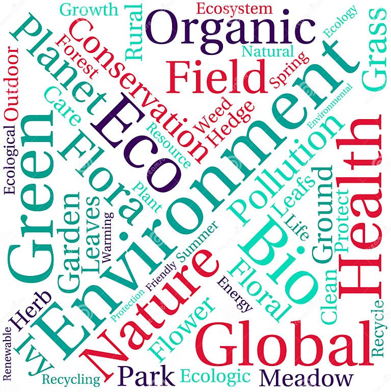 Environment Word Cloud stock vector. Illustration of ecologic - 108491853