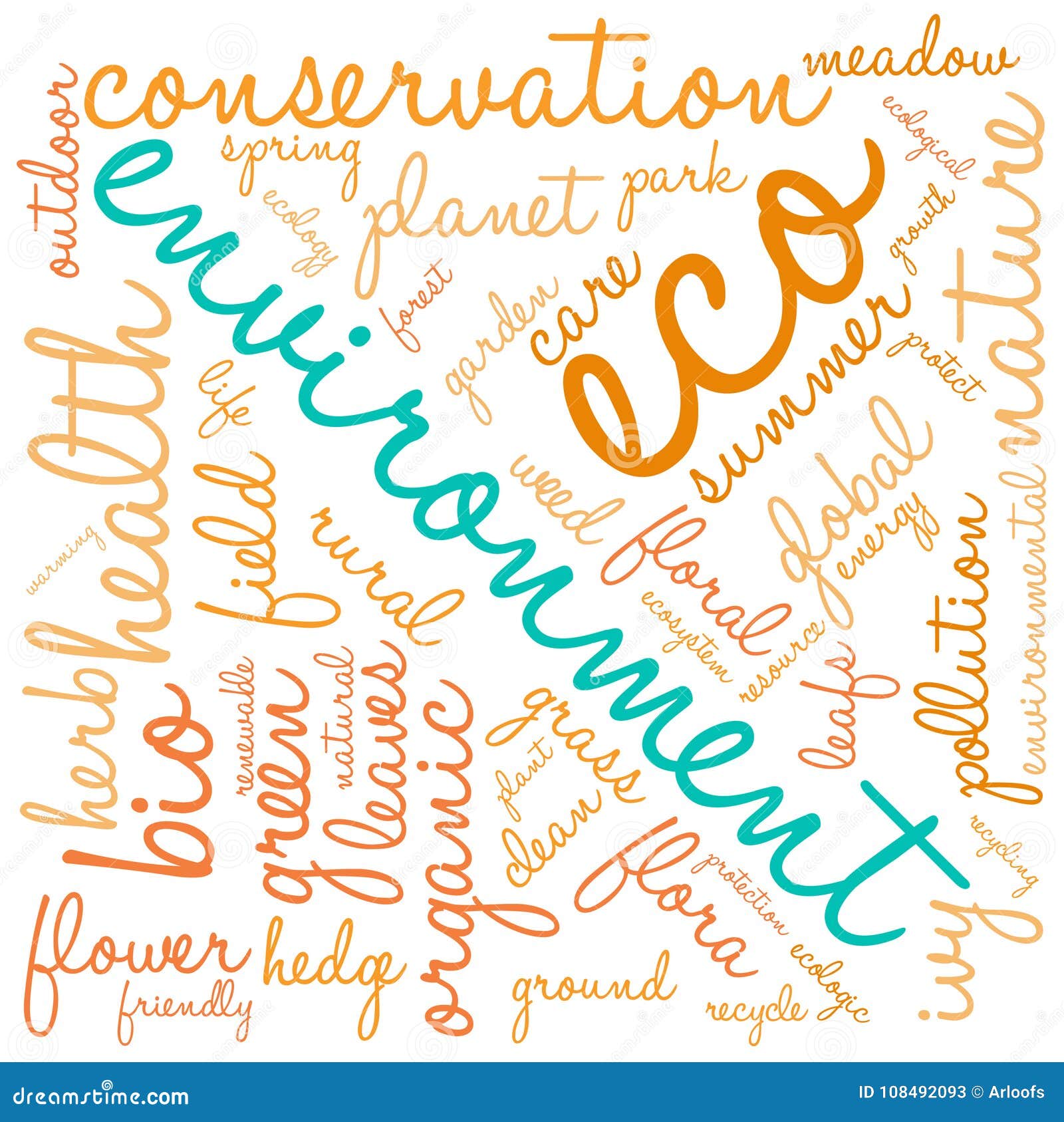 Environment Word Cloud stock vector. Illustration of ecological - 108492093