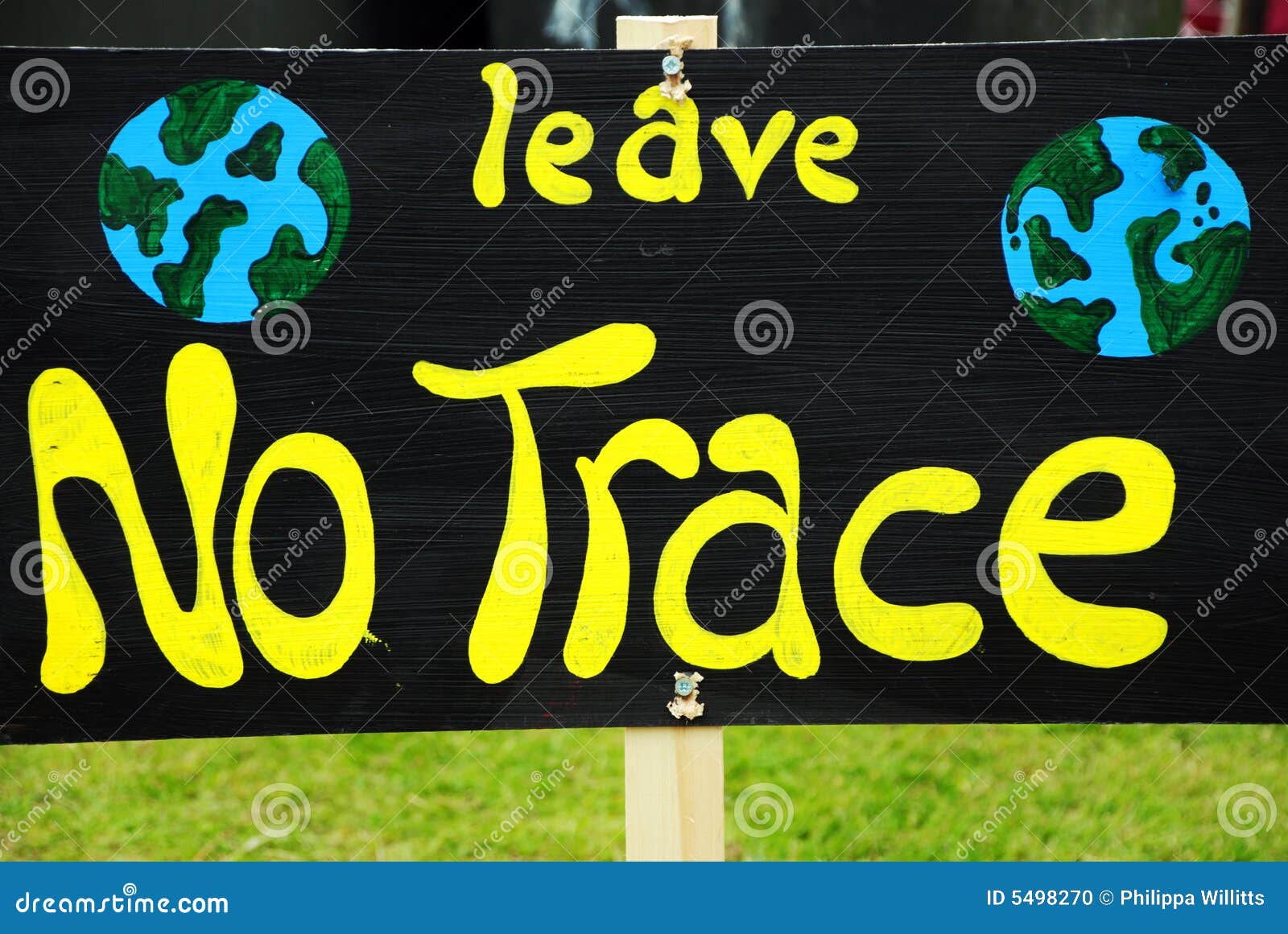 Environmental Anti-Litter Sign Stock Photo - Image of trash, wooden ...
