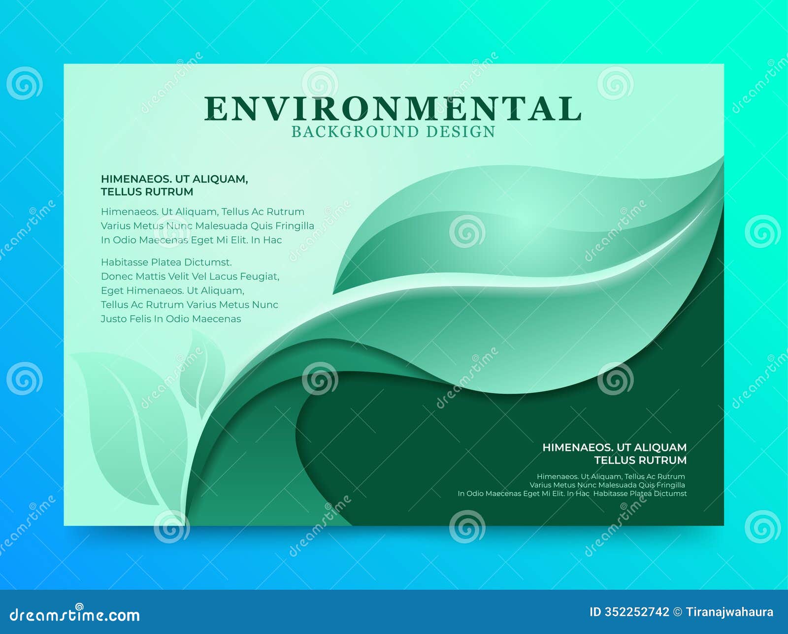 Environmental Banner or Certificate with Abstract Leaves Design Stock ...