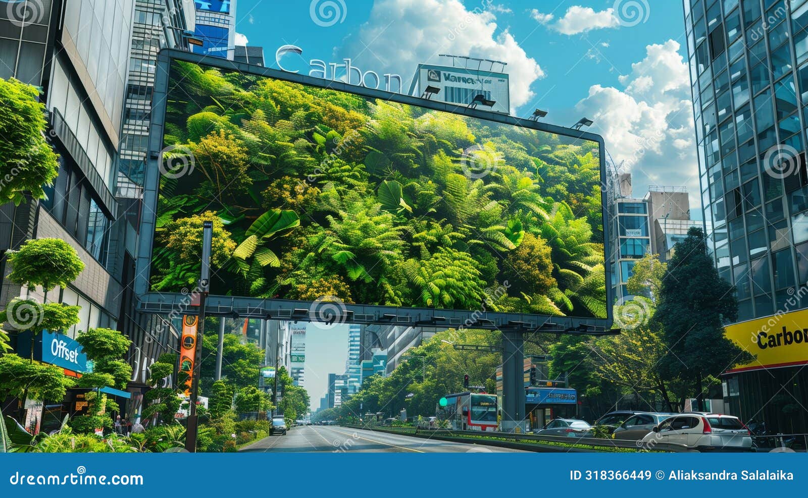 Environmental Campaign, Carbon Offset Showcased on Billboard with Eco ...