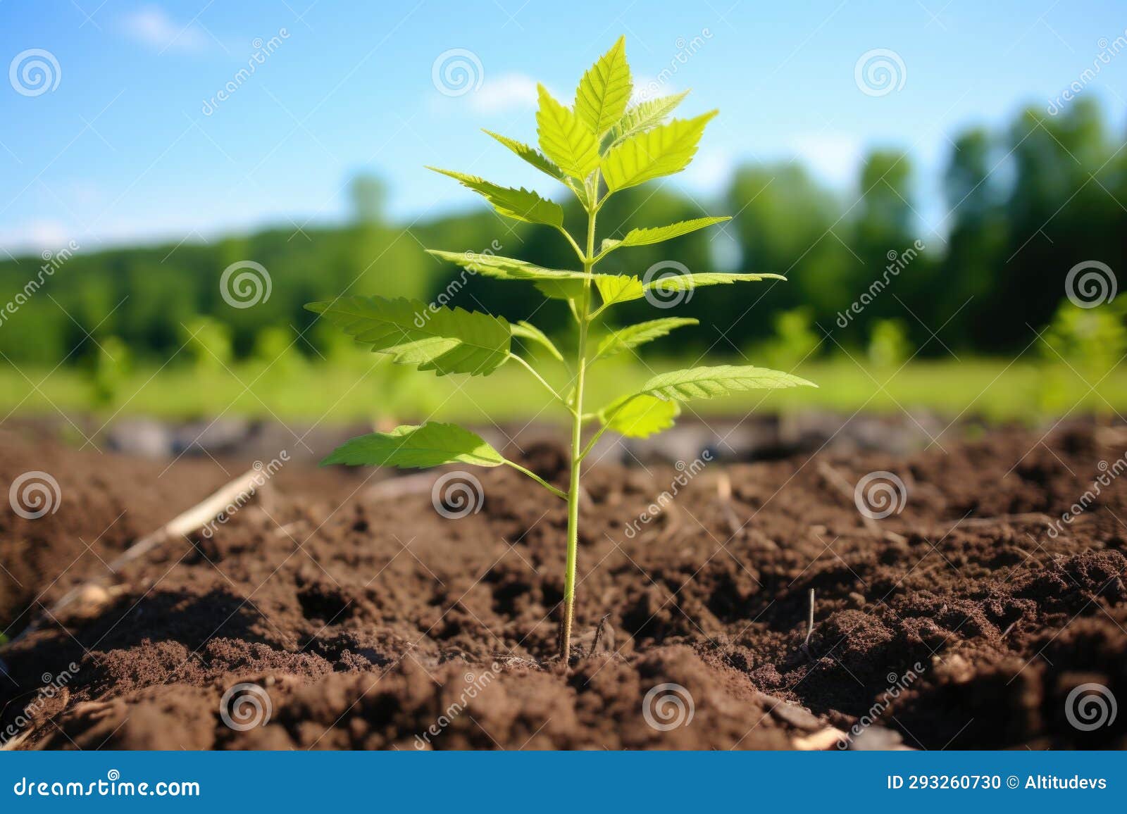 Environmental Certification beside a Budding Sapling Stock Photo ...
