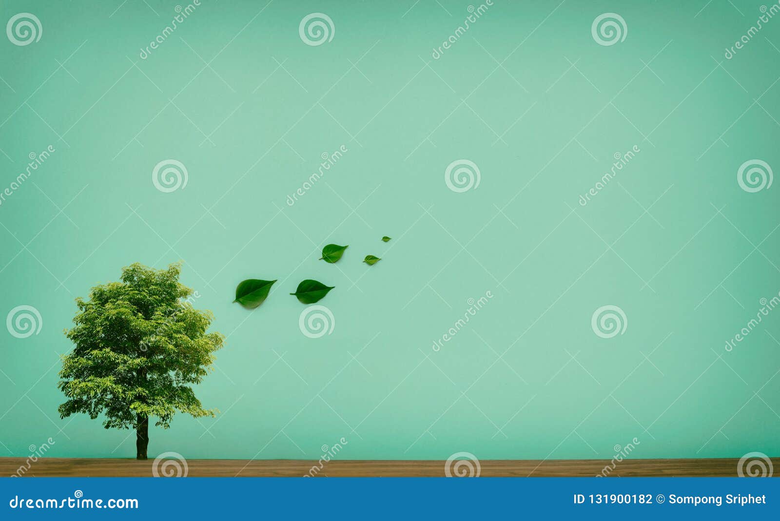 Environmental Concepts Ecology Trees and Leaves on a Vintage Stock ...