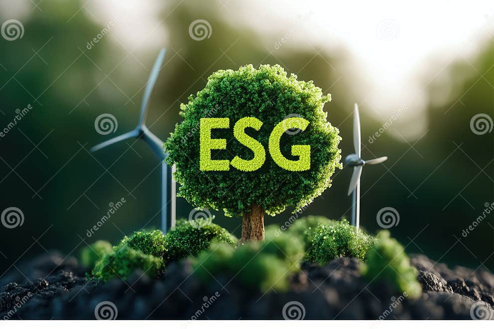 Environmental Concepts with ESG Focus in 3D Design Stock Photo - Image ...