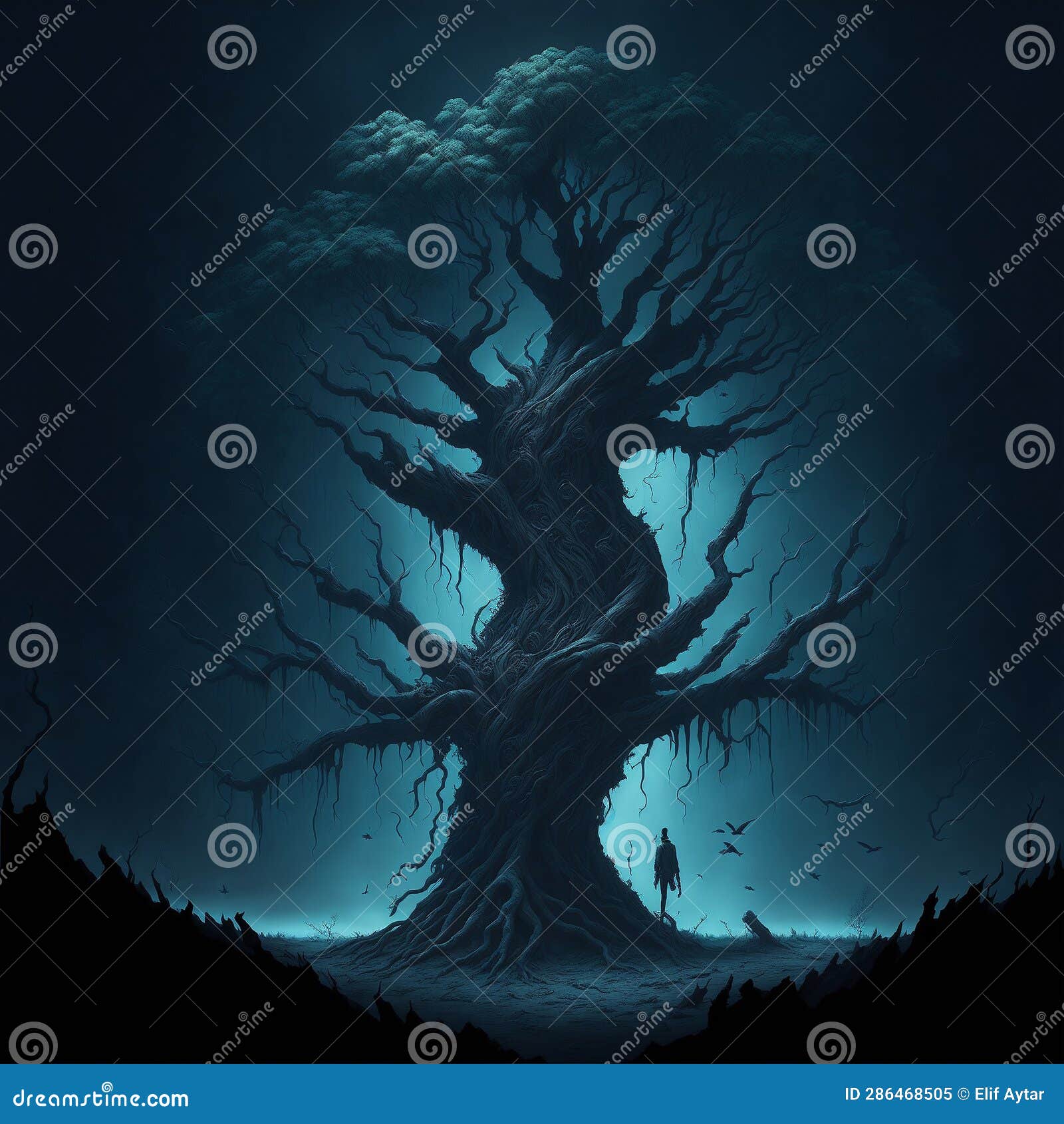 Environmental Concepts, Live and Dead Big Tree, Dark and Frightening ...