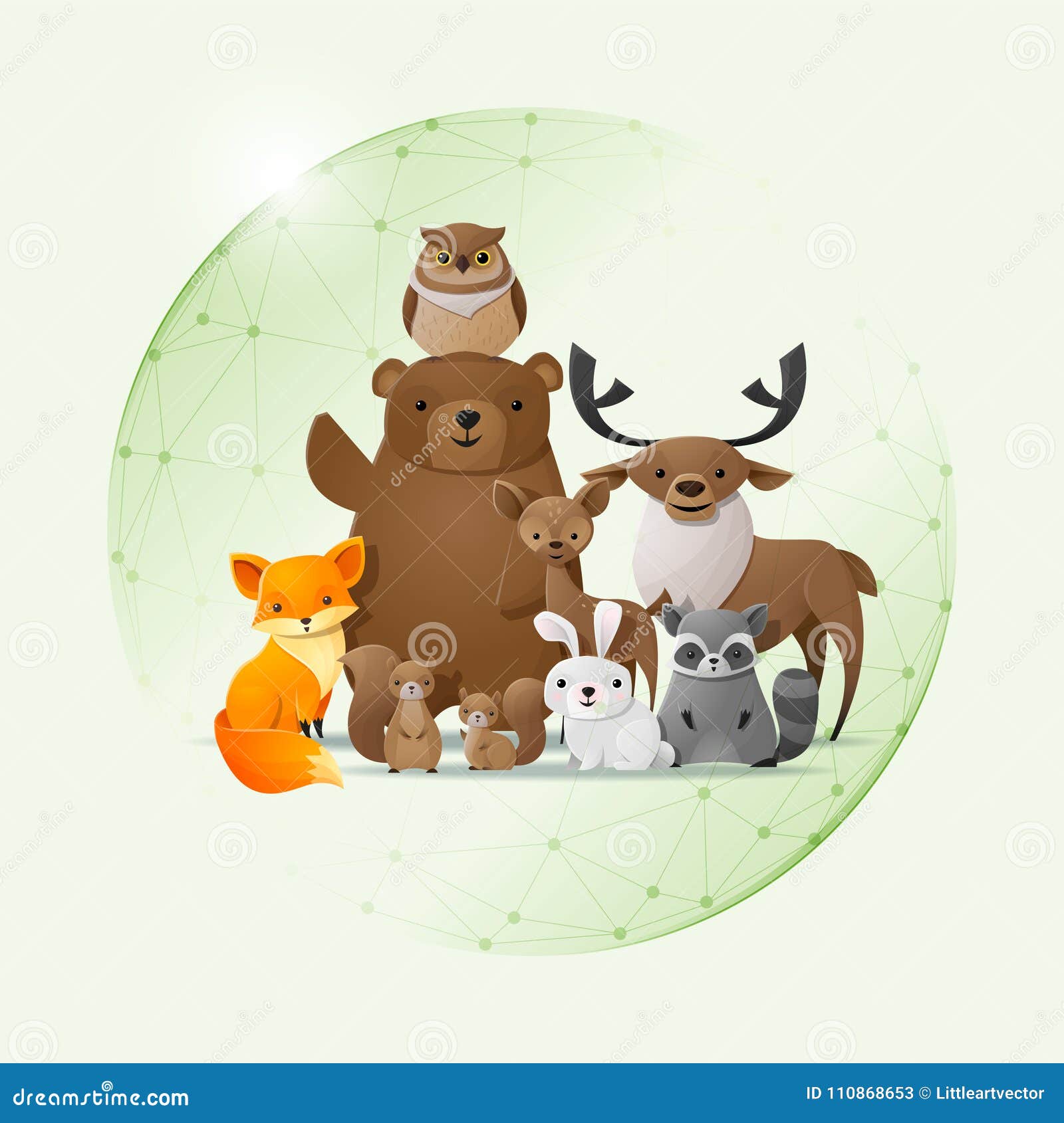 Environmental Conservation Concept with Wild Animals Protected in ...