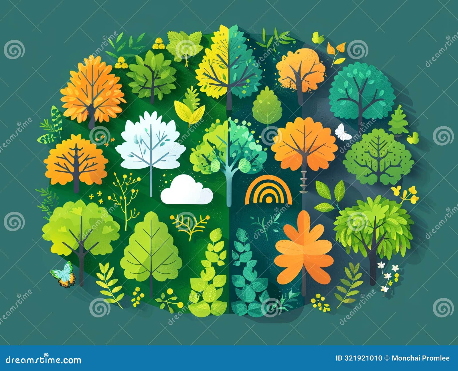 Environmental Conservation Flat Design Top View Nature Preservation ...
