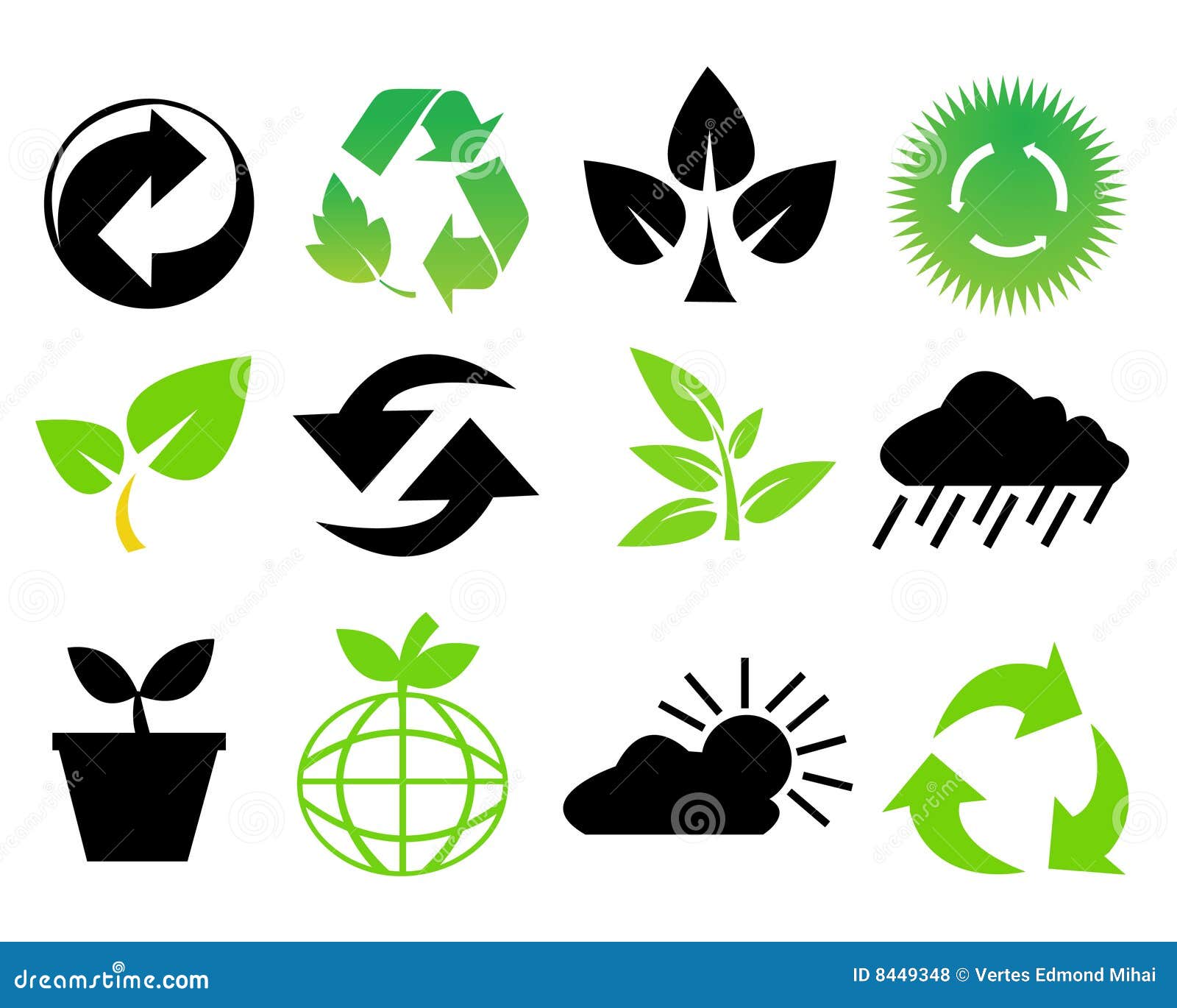 Environmental Conservation Symbols Stock Vector - Illustration of ...