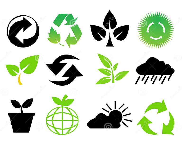 Environmental Conservation Symbols Stock Vector - Illustration of ...