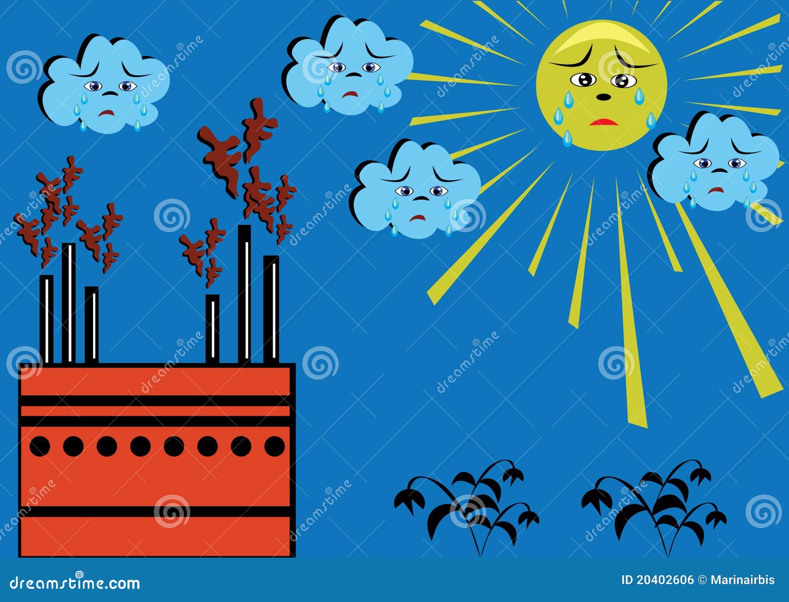 Environmental Contamination And Harmless Industry Vector Illustration ...
