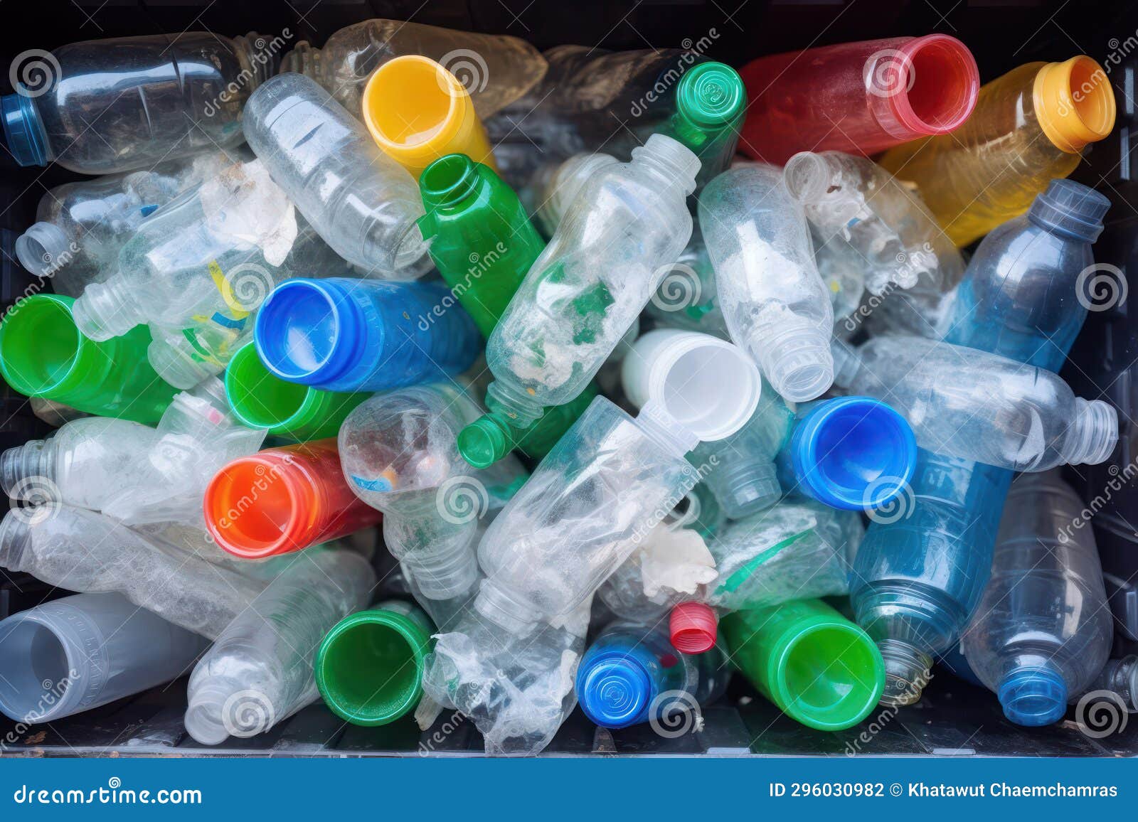 Environmental Crisis, Overflowing Garbage Bin with Plastic Bottles ...