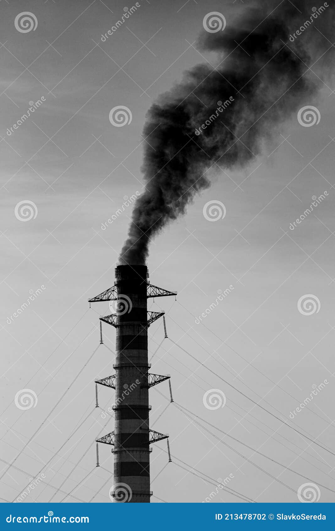 Environmental Damage: Air Pollution. the Black Smoke of the Pipe Stock ...