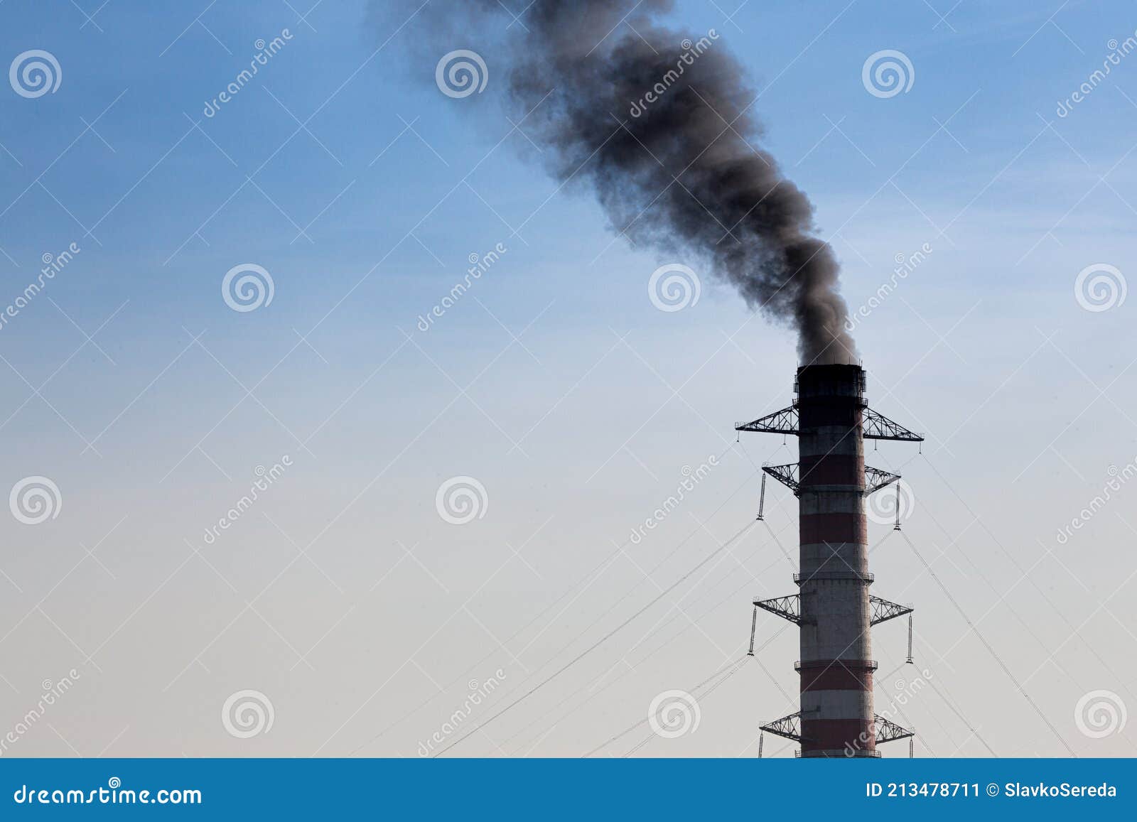 Environmental Damage: Air Pollution. the Black Smoke of the Pipe Stock ...