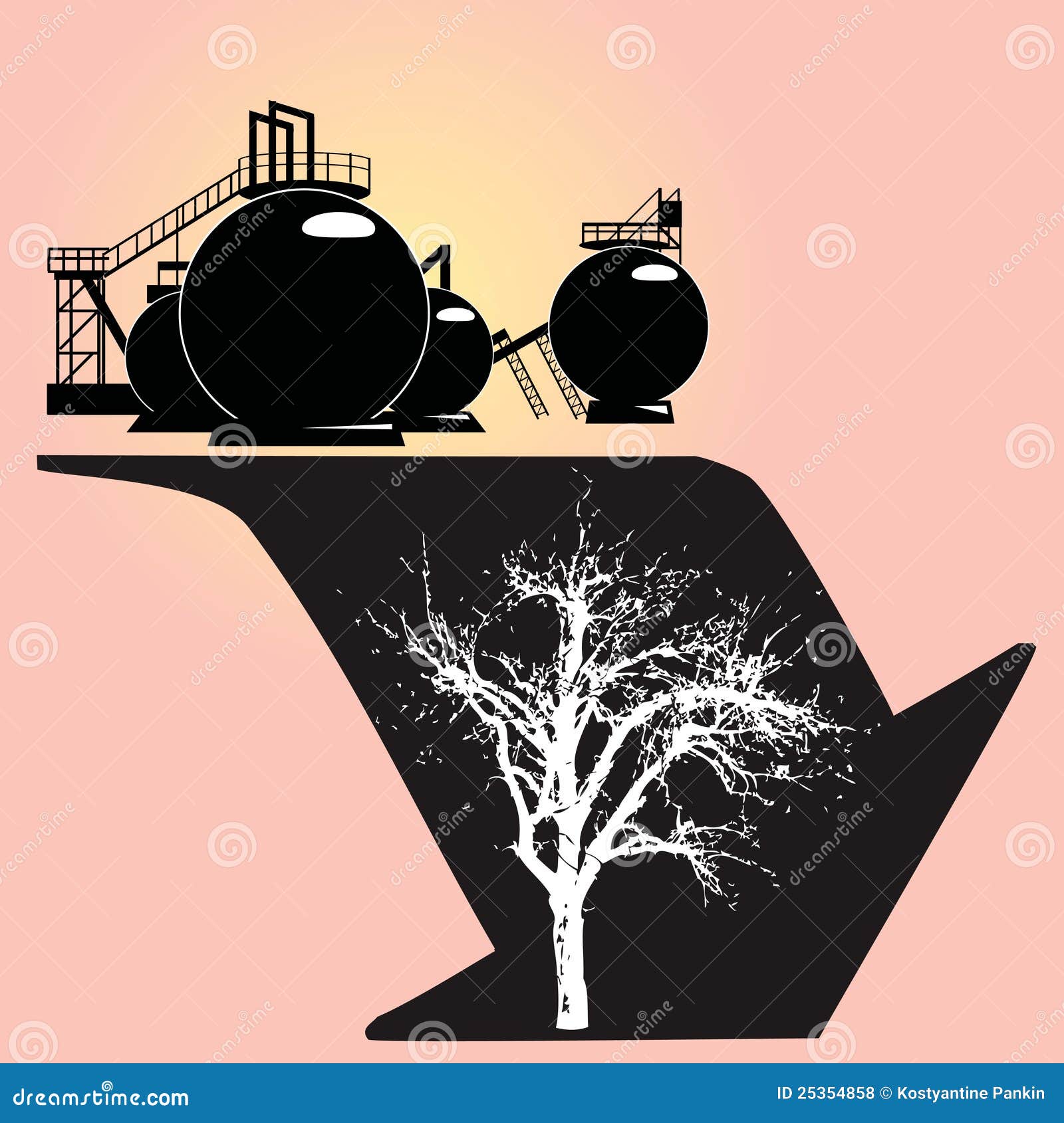 Environmental Degradation Linear Icons Set. Pollution, Deforestation ...