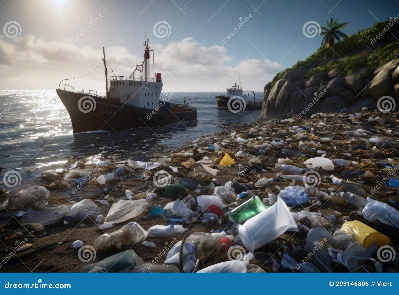 An Environmental Disaster on a Beach Stock Photo - Image of pollution ...