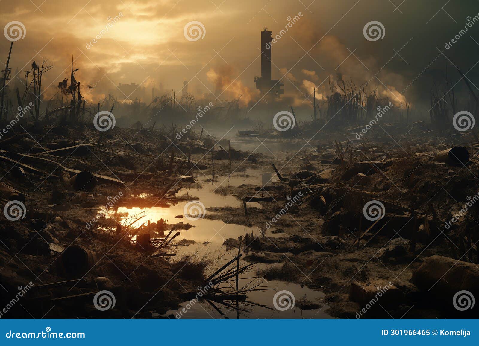 Environmental Disaster. Consequences of Wars Stock Illustration ...