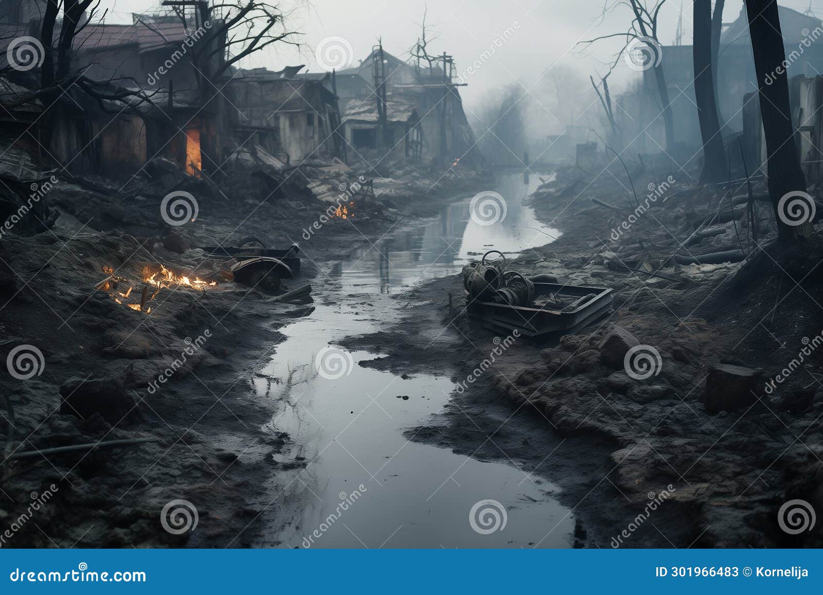 Environmental Disaster, Consequences of Wars Stock Illustration ...
