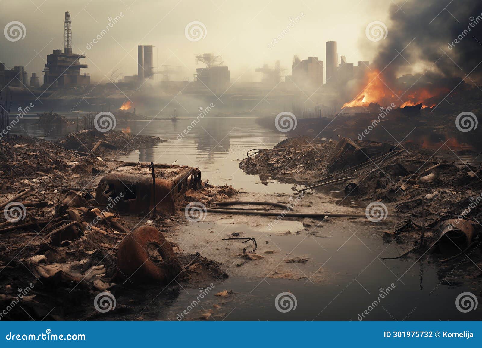 Environmental Disaster, Consequences of Wars Stock Illustration ...