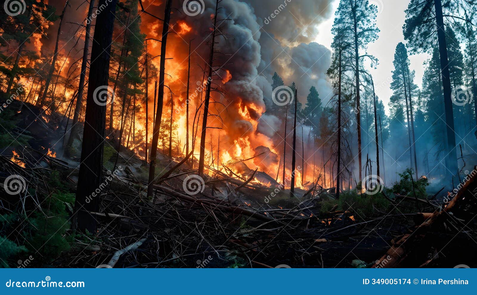 An Environmental Disaster in the Form of a Forest Fire on Planet Earth ...
