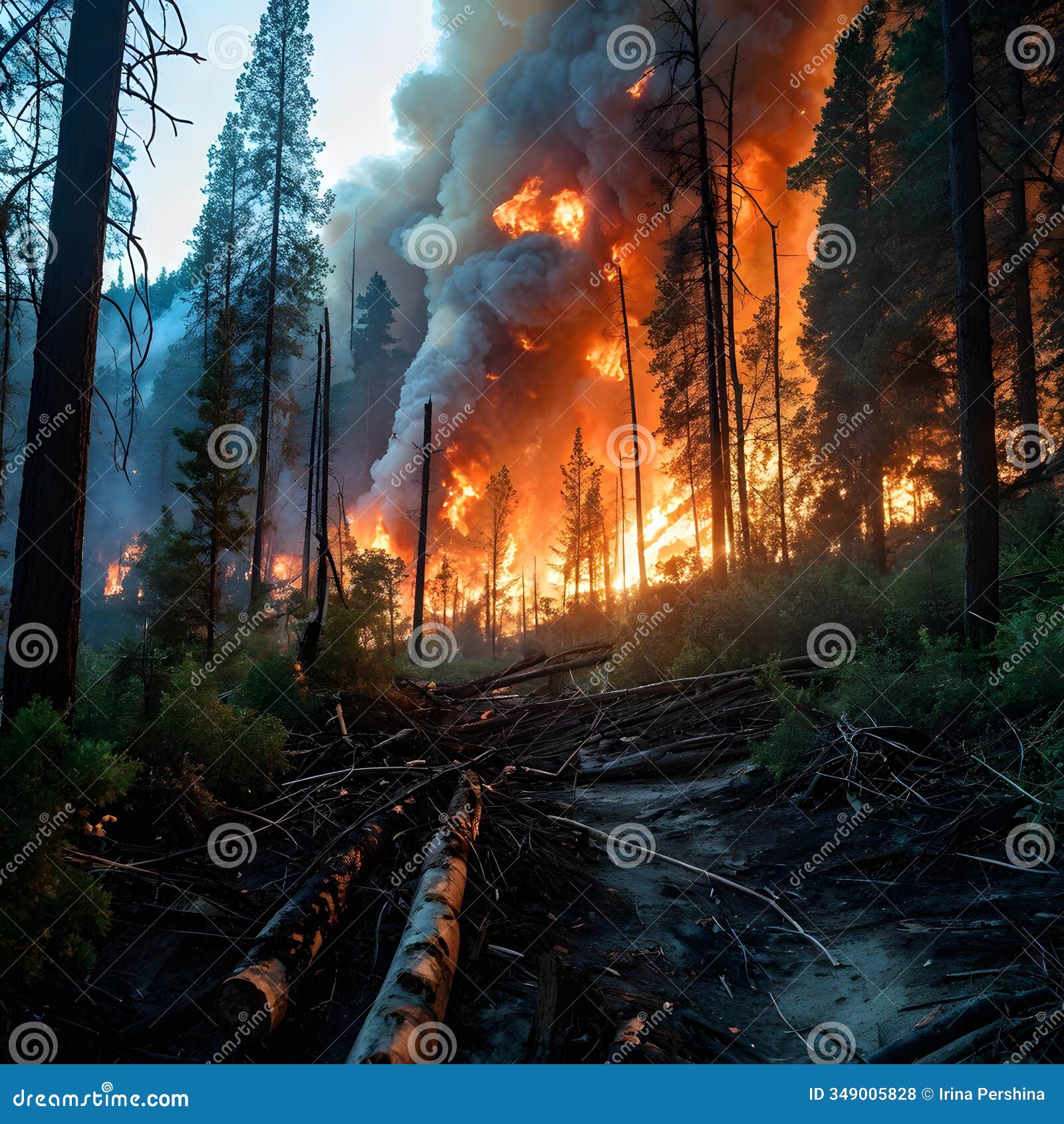 An Environmental Disaster in the Form of a Forest Fire on Planet Earth ...