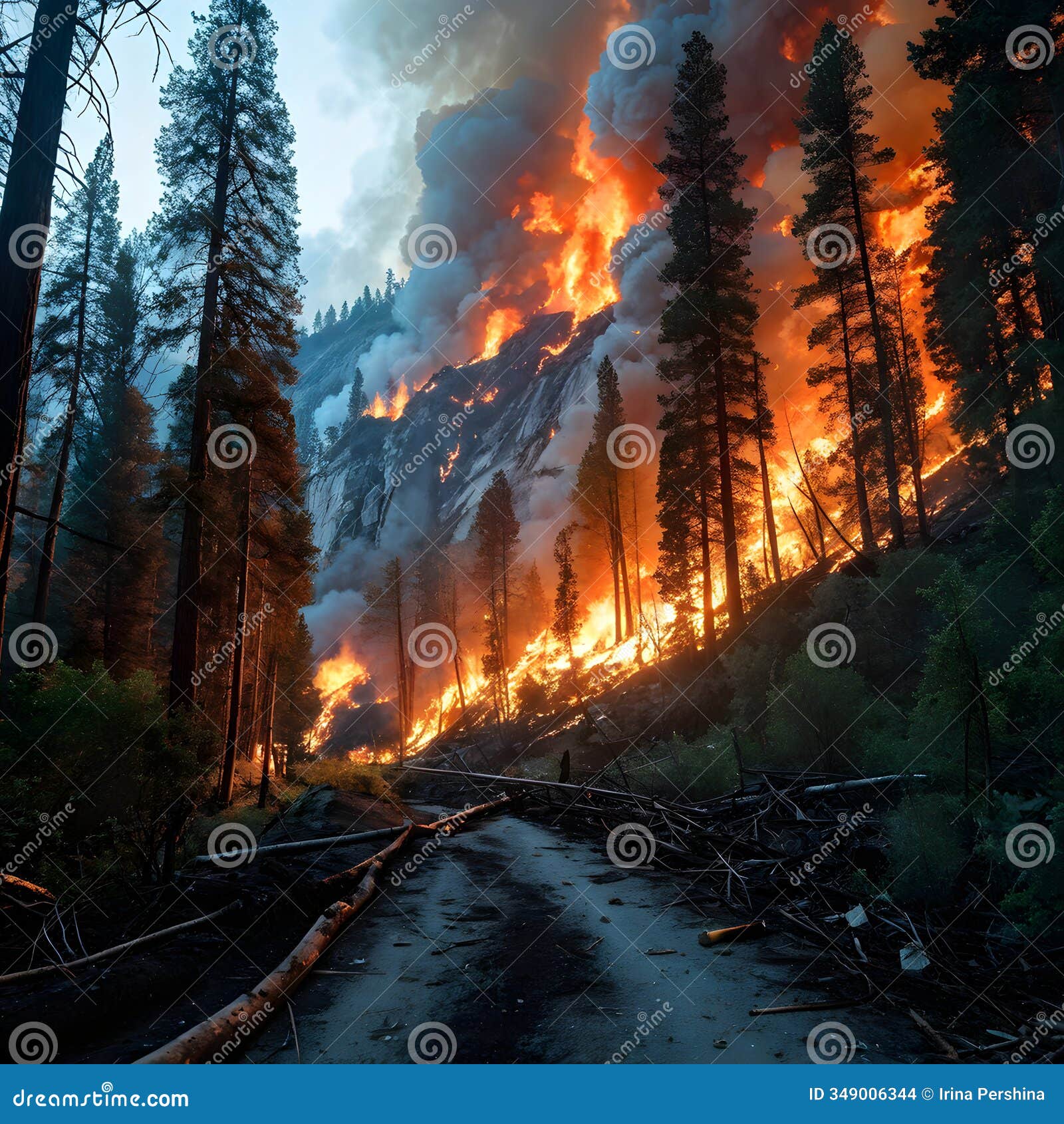 An Environmental Disaster In The Form Of A Forest Fire On Planet Earth ...