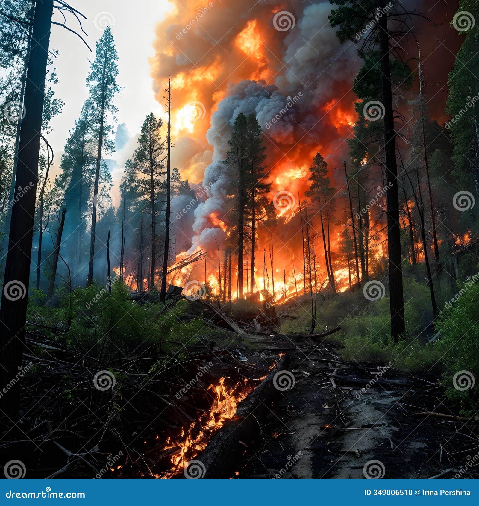 An Environmental Disaster in the Form of a Forest Fire on Planet Earth ...