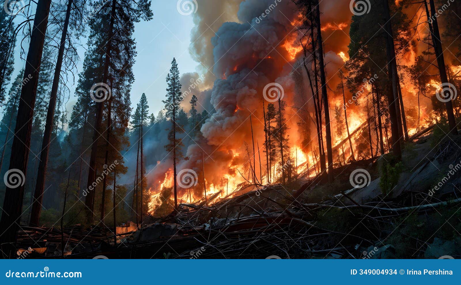 An Environmental Disaster in the Form of a Forest Fire on Planet Earth ...