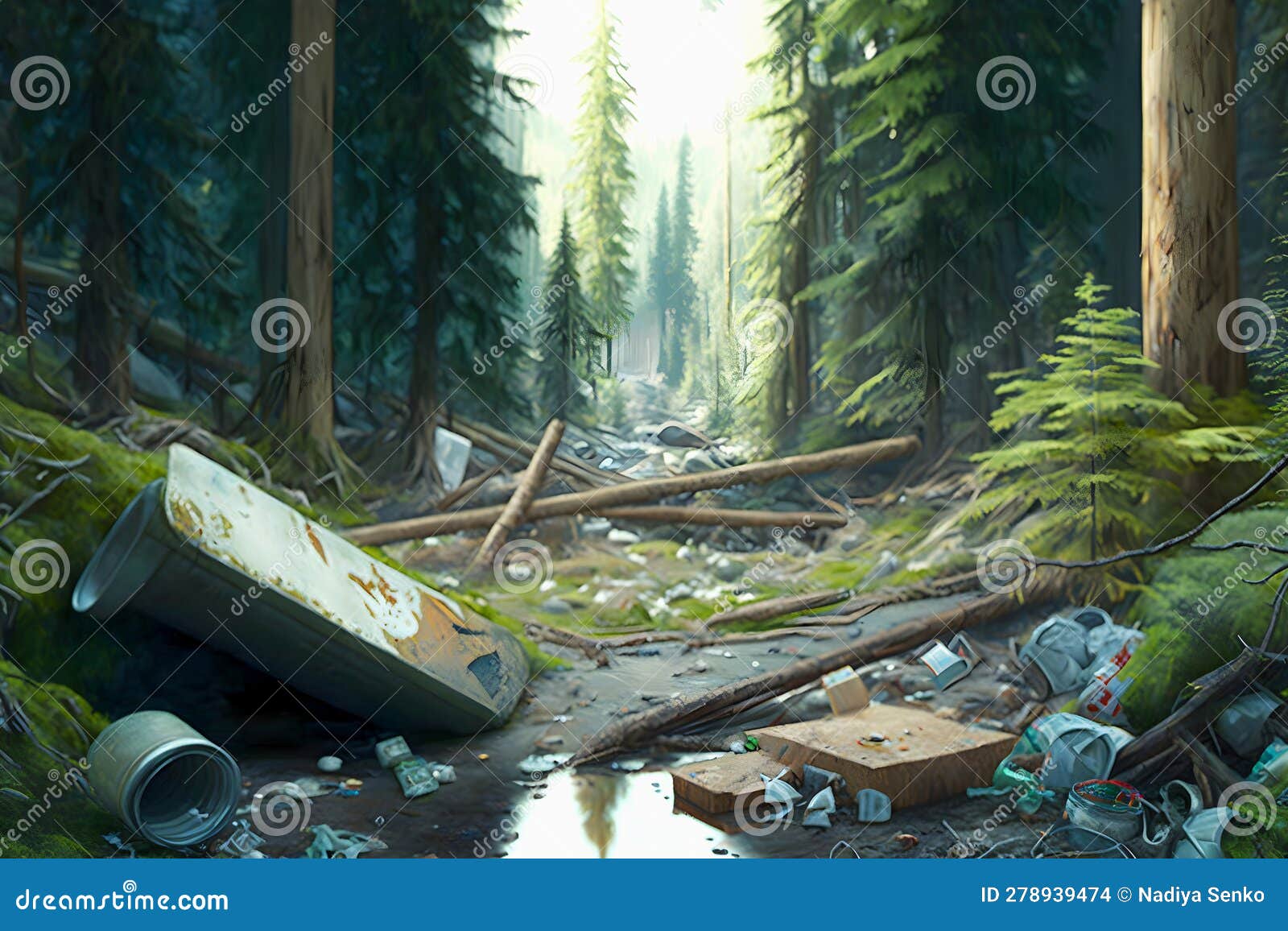 Environmental Disaster. Pollution of Forests by People Stock ...