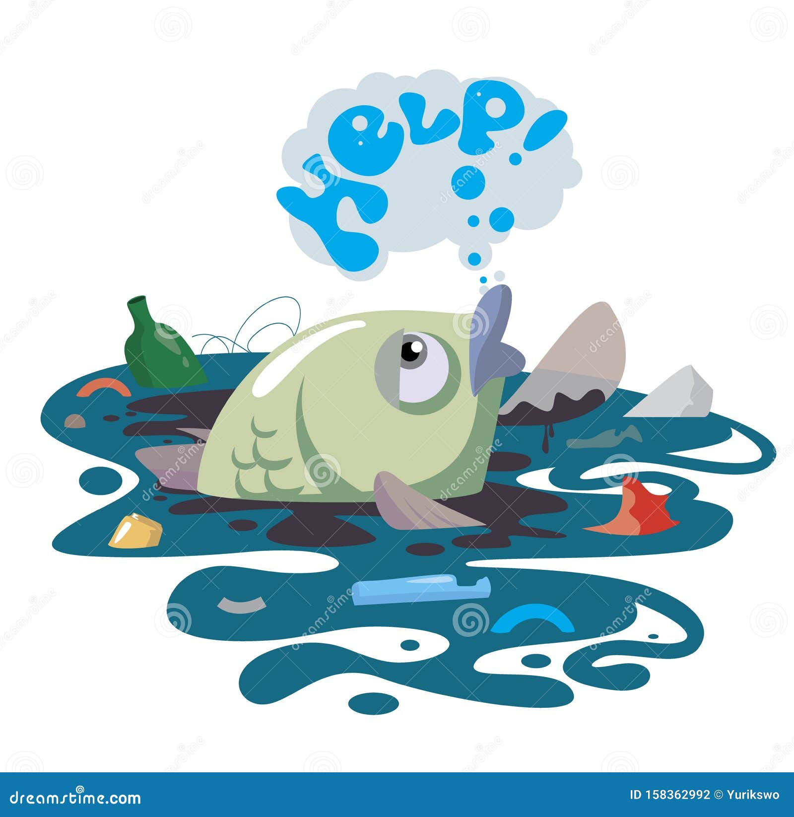 Environmental Disaster Vector Stock Vector - Illustration of fish ...