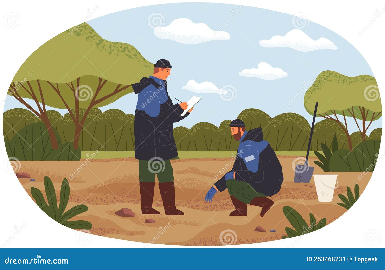 Environmental and Ecology Research. Scientists Conduct Experiment, Take ...