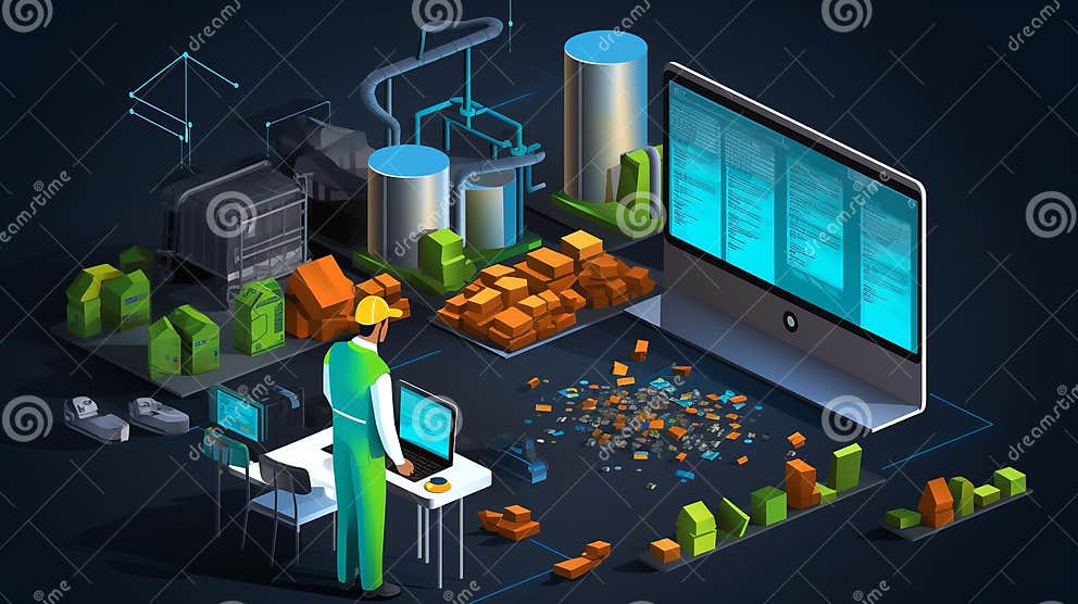 An Environmental Engineer Working on Waste Management Planning. Stock ...