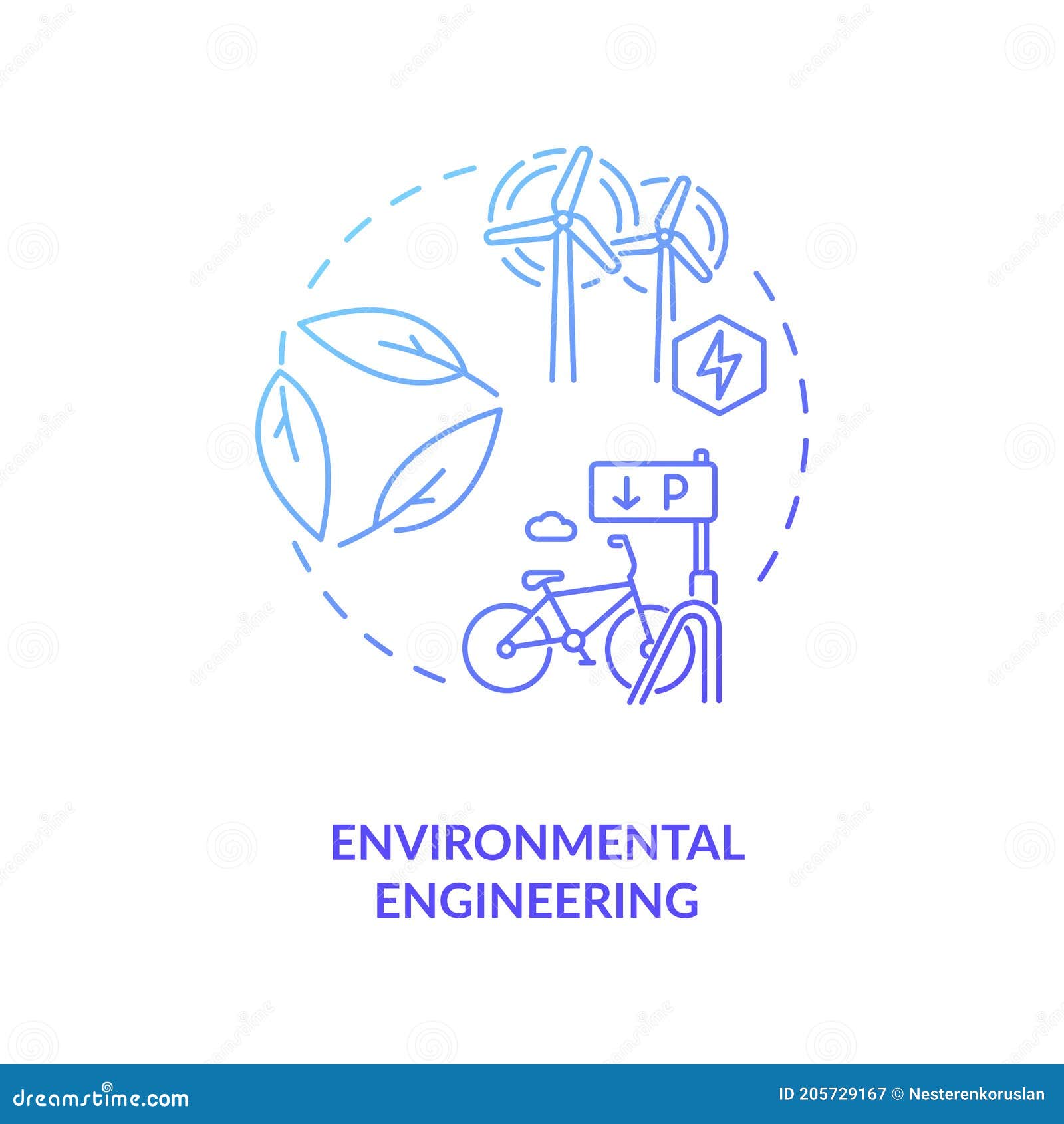Environmental Engineering Blue Gradient Concept Icon Stock Vector ...