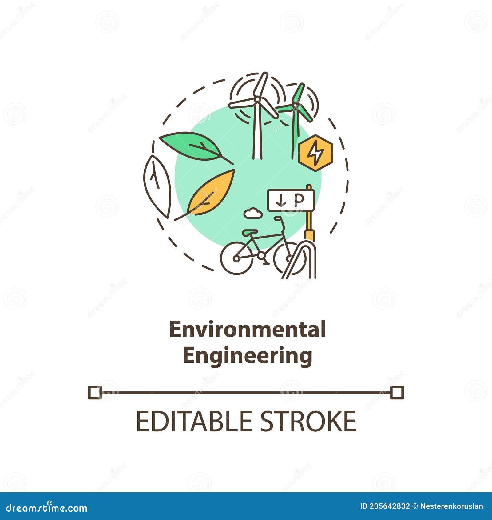 Environmental Engineering Concept Icon Stock Vector - Illustration of ...