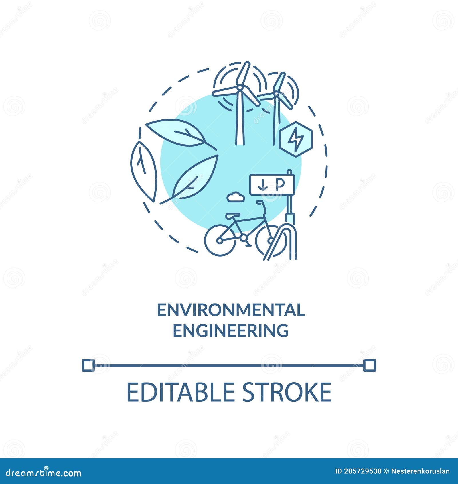Environmental Engineering Turquoise Concept Icon Stock Vector ...