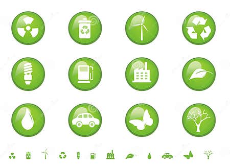 Environmental Glossy Buttons Stock Vector - Illustration of electric ...