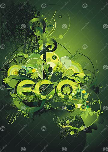 Environmental green poster stock vector. Illustration of grunge - 10408203