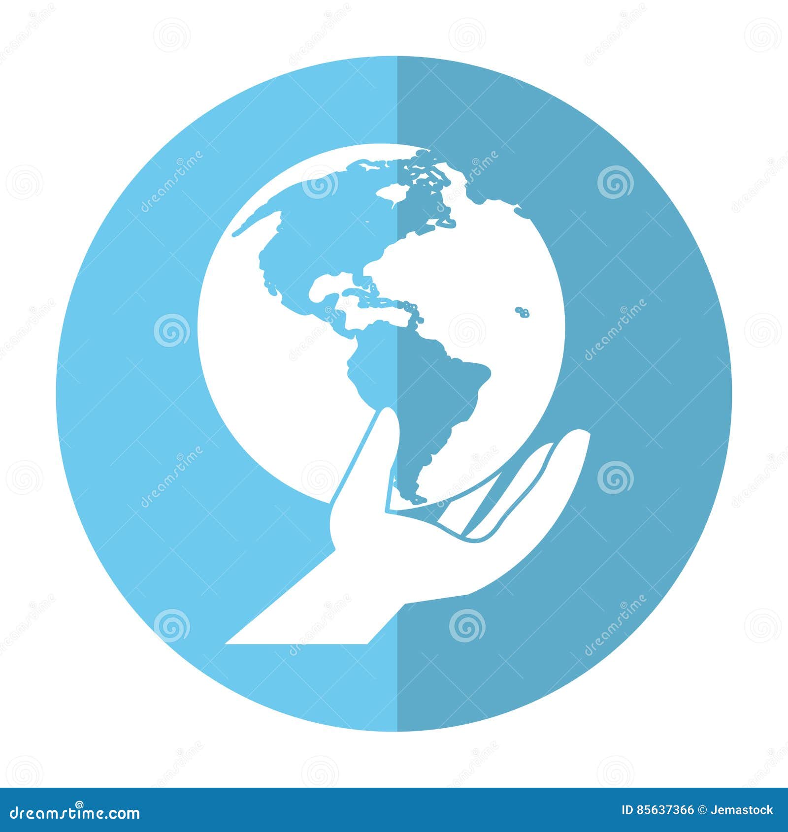 Environmental Hand Holding World Care Shadow Stock Vector ...