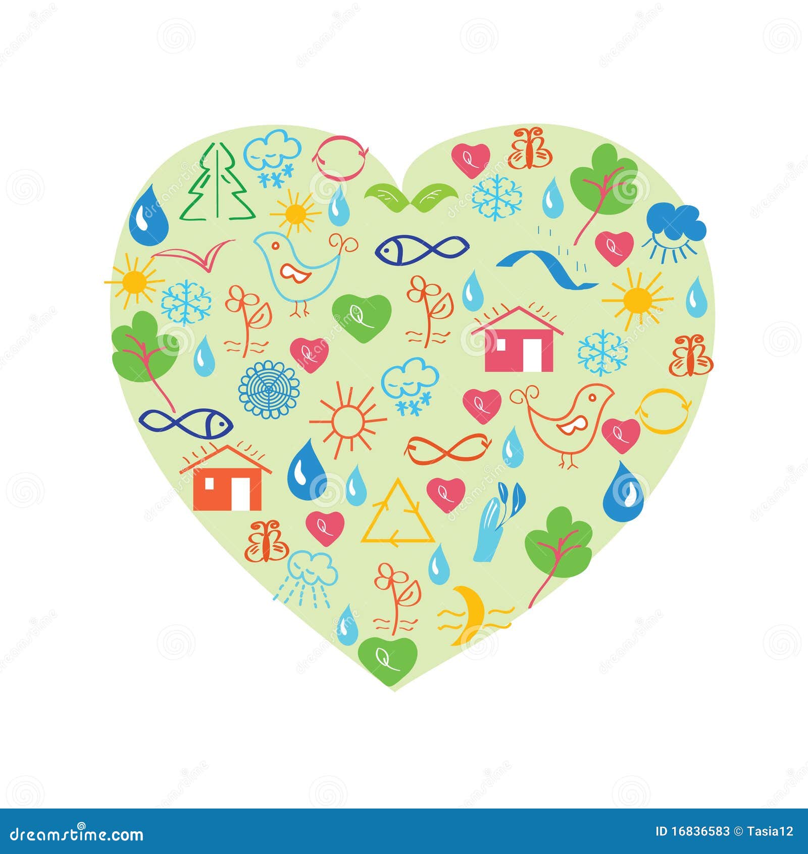Environmental heart stock vector. Illustration of environment - 16836583